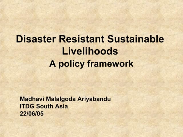 Sustainable livelihood framework and asset pentagon | PPTX