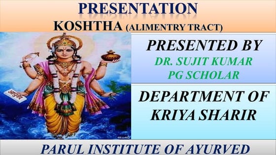 KOSHTA CONCEPT IN AYURVEDA BY VIJAY R K | PPT
