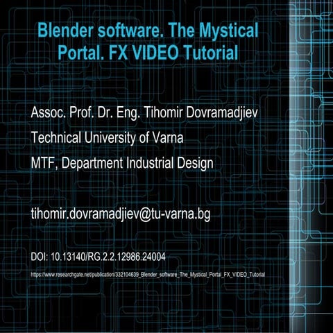 DrTAD Blender software. The Mystical Portal. FX VIDEO Tutorial | PPT