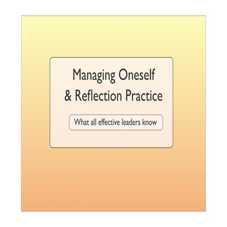 Managing oneself | PPTX