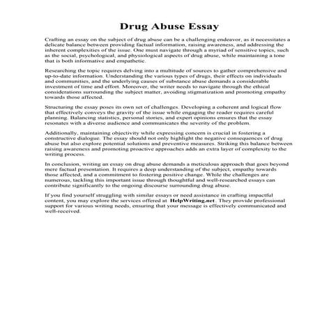 Drug Abuse Essay | PDF