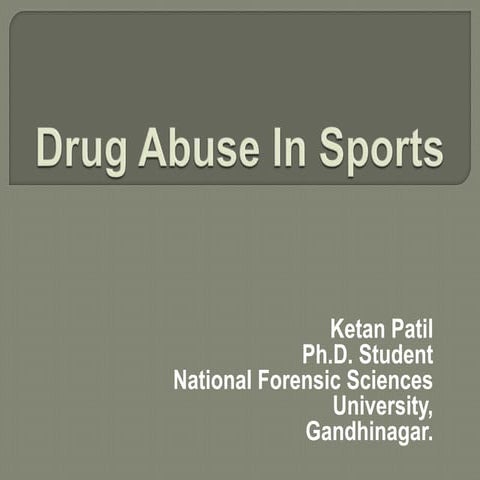 Drug abuse in sports | PPT