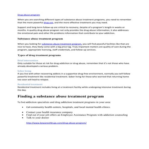 Drug abuse program | PDF