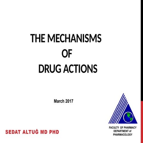 The Mechanisms of Drug Actions in Pharmacology | PPTX