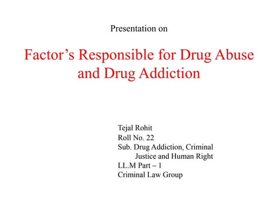 Drug Abuse | PPT