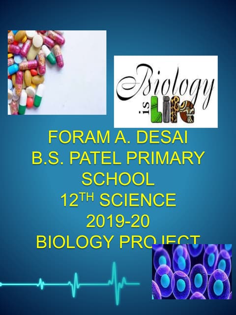 Class 12 Biology Investigatory Project CBSE | PDF