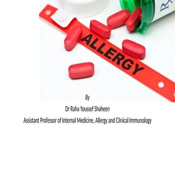 Drug allergy diagnosia and treatment.pptptx | PPT