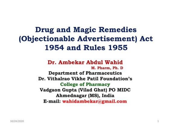 Narcotic Drugs & Psychotropic substances (NDPS Act ) | PPT