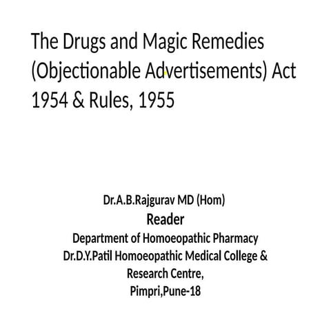 drug and magic remedy act.pptx........... | PPTX