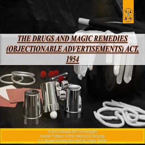 Drug and magic remedies act | PPTX