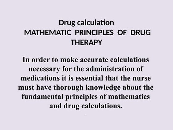 Drug calculation & Dilution | PPTX
