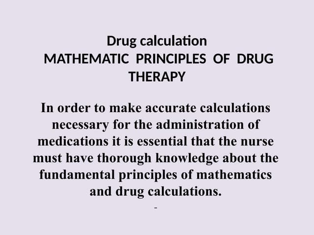 Calculation of Doses | PPTX