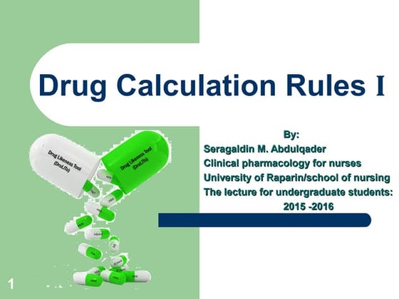 Drug dose calculations | PPTX