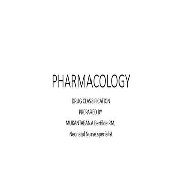 Drug classification for Pharmacology Students | PPTX
