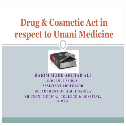 Drug & Cosmetic Act | PPTX