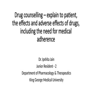 Drug Counselling. presentation. Final ppt | PPTX