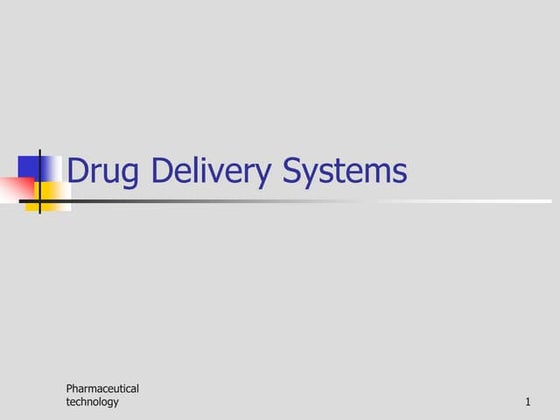 Novel Drug Delivery System (NDDS) | PPTX | Substance Abuse | Diseases ...