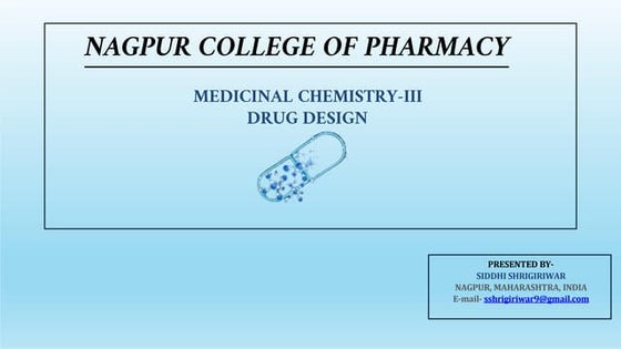 Introduction to Drug Design | PPTX