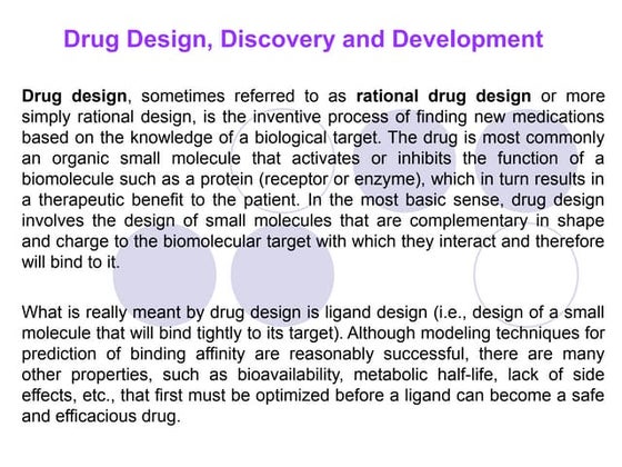 Drug design and development | PPT