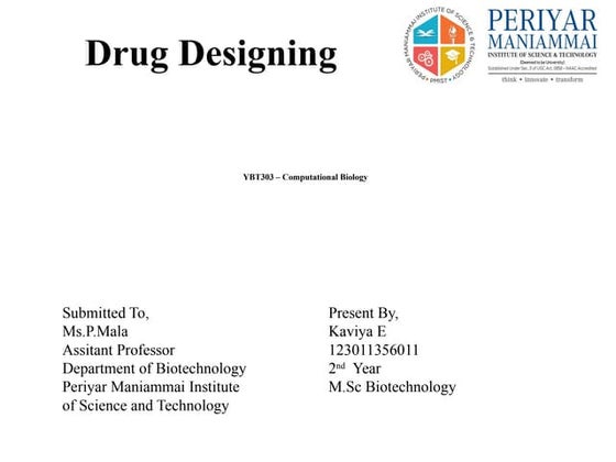 IN SILICO DRUG DESIGNING, structure based drug design | PPT