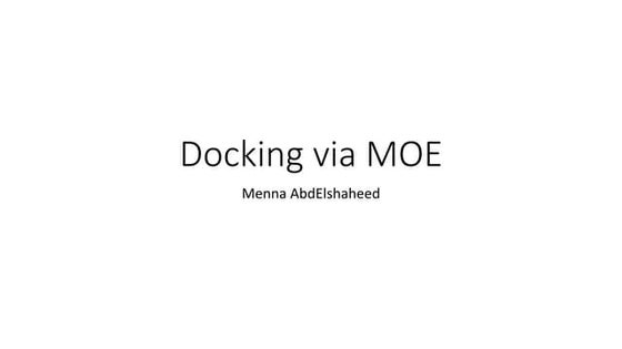 MOE docking | PPT