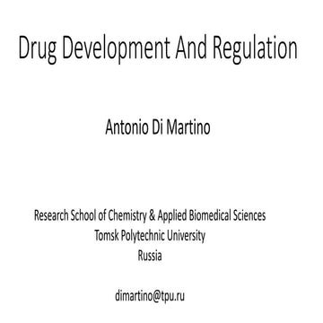 Drug development and Regulations | PPTX