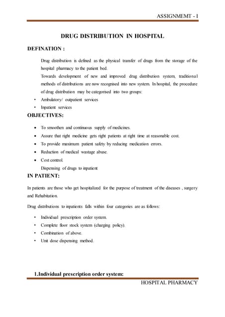 Outpatients and inpatients pharmacy | PPTX | Pharmaceutical Industry ...