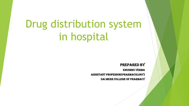 Drug Distribution system & Hospital formulary | PDF