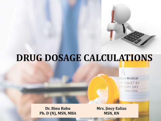 Pediatric drug doses calculations | PPTX