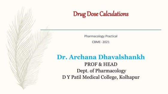 Calculation of Doses | PPT