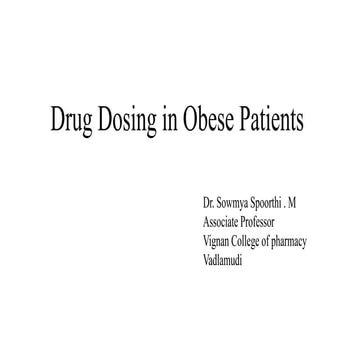 Drug Dosing in Obese Patients for PharmD Students | PPTX