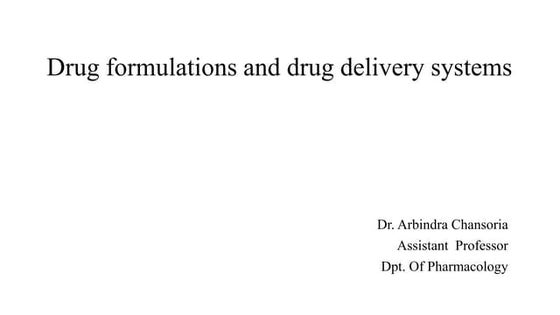 Novel Drug Delivery System (NDDS) | PPTX | Substance Abuse | Diseases ...