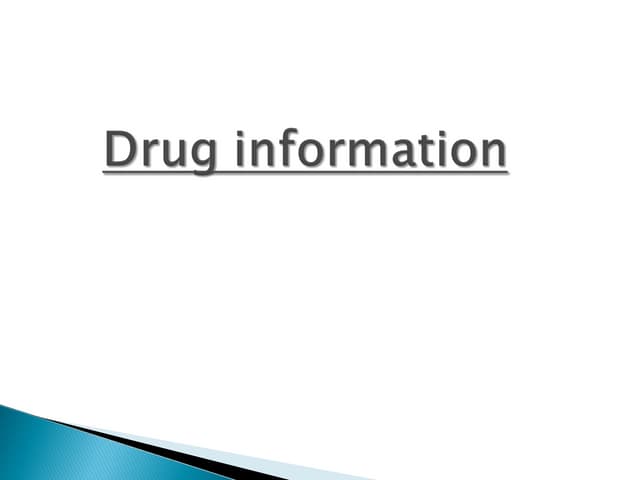 Drug information services | PDF