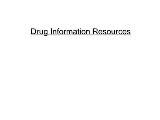 Sources of drug information | PPTX