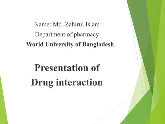Drug interactions their types, examples and role | PPT