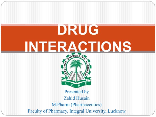 Pharmacokinetic and pharmacodynamic drug interactions | PPTX