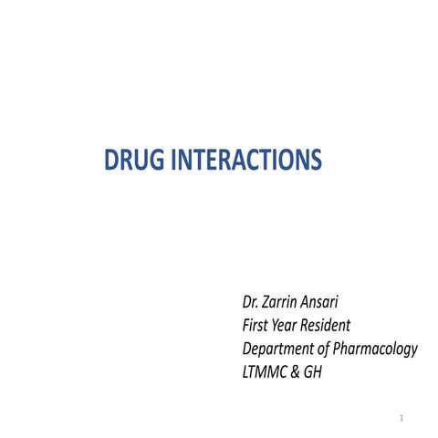 Drug interaction | PPTX