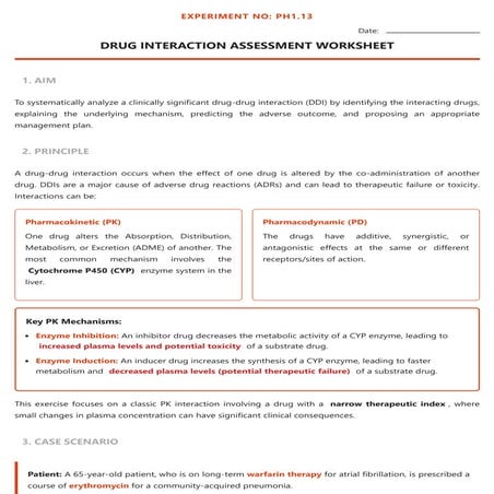 PH 1.13: Drug Interaction Assessment for MBBS Students | PDF