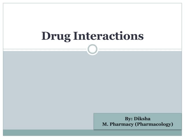 Essential Outlines on Drug Interactions for Dental Practice | PPTX