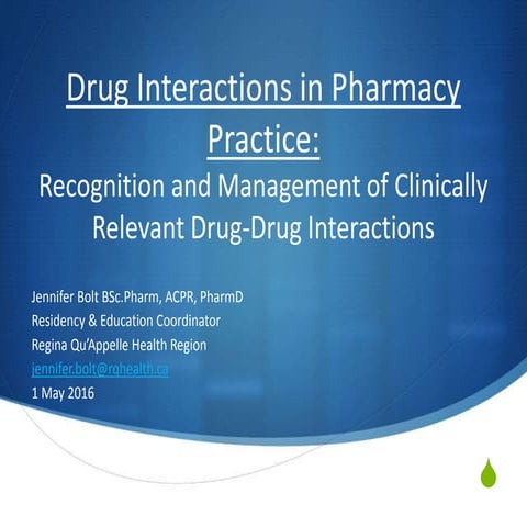 Drug interactions in pharmacy related practice j. bolt | PPT