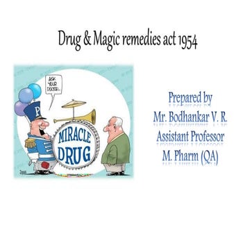 Drug & magic remedies act 1954 | PPTX