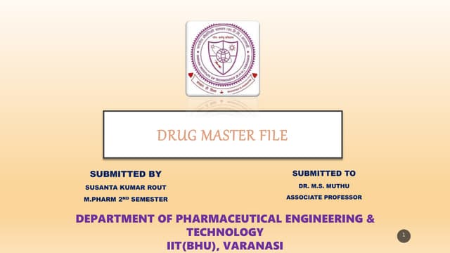 Documentation In Pharmaceutical Industry(Master Formula Record,DMF ...