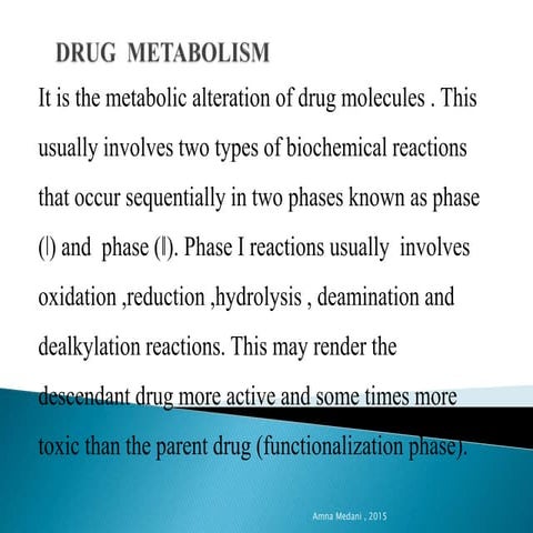 Drug metabolism | PPT