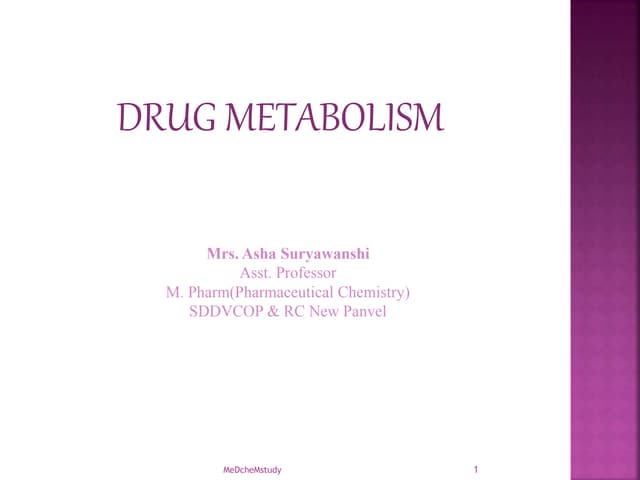 Drug metabolism Phase II reaction | PPTX