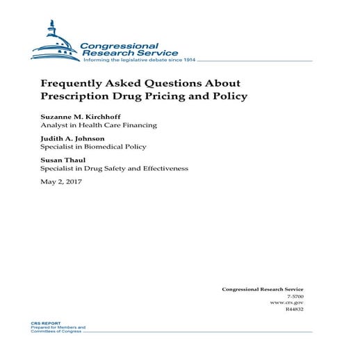 USA FAQs- Prescription Drug Pricing & Policy | PDF