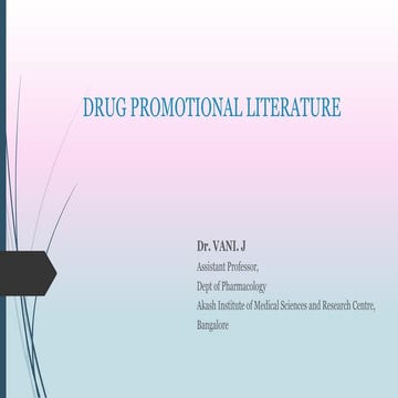 Drug promotional literature | PPTX
