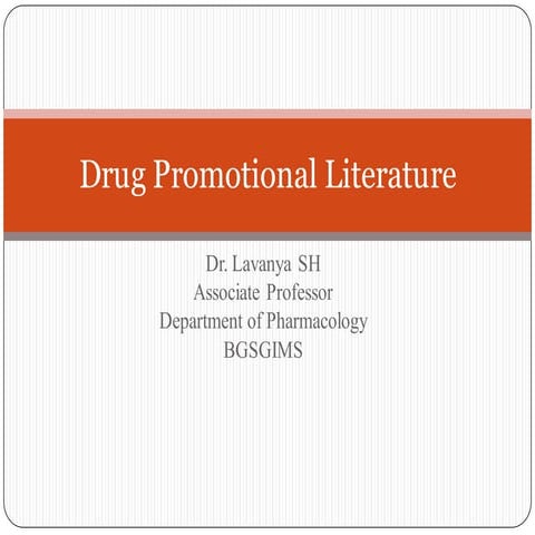 Drug promotional literature | PDF