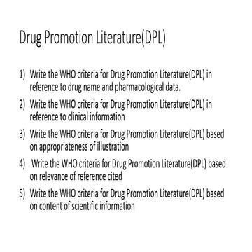 Drug Promotion Literature .pptx