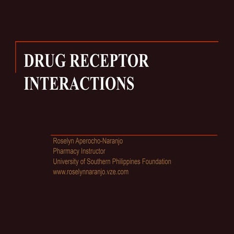 Drug - Receptor Interactions | PPT