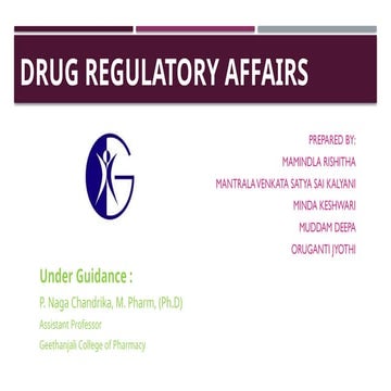 DRUG REGULATORY AFFAIRS, Role and responsibilities_UPDATED.pptx